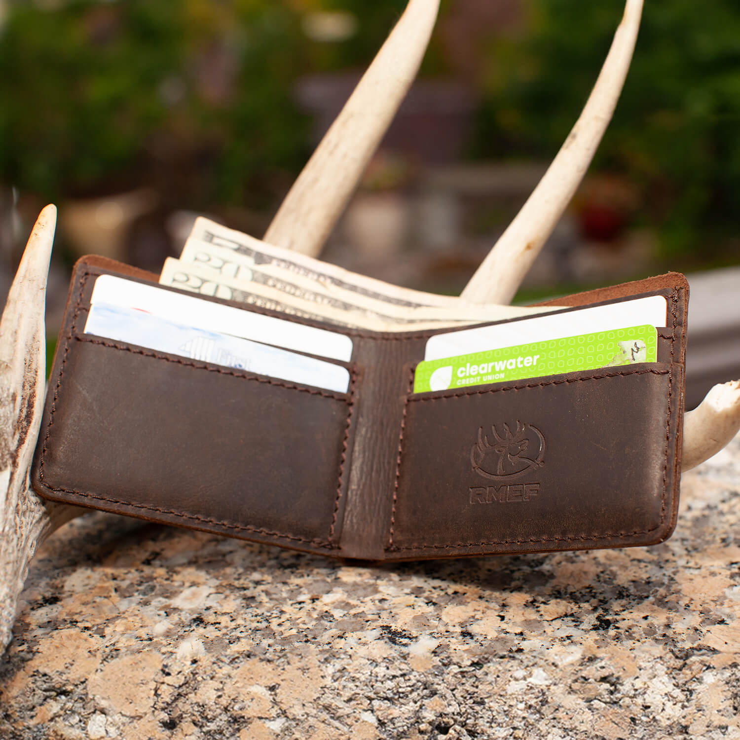 RMEF Leather Bi-fold Wallet | Shop | Rocky Mountain Elk Foundation